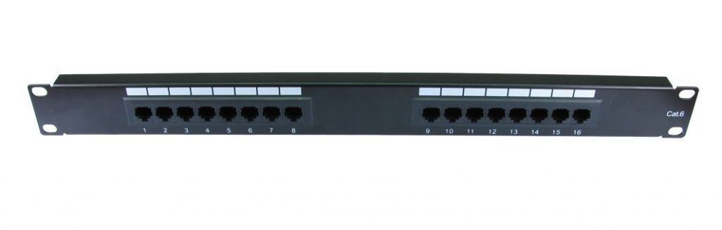 16 port cat 6 patch pannel gigabit ready rack mounted krone type – The ...